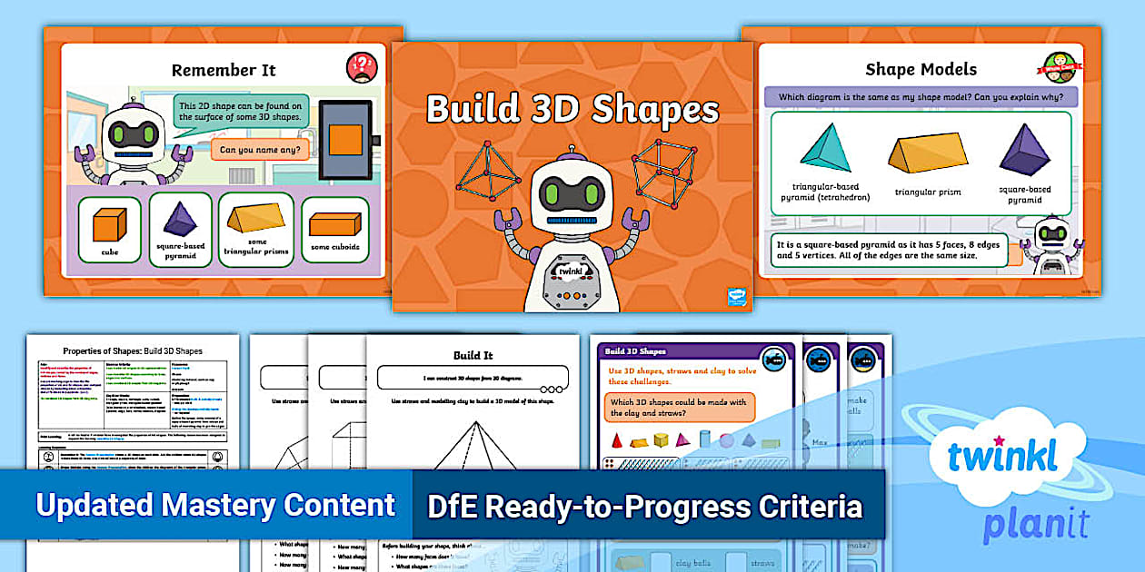 Y2 Build 3D Shapes Planit Maths Lesson 5 (teacher made)