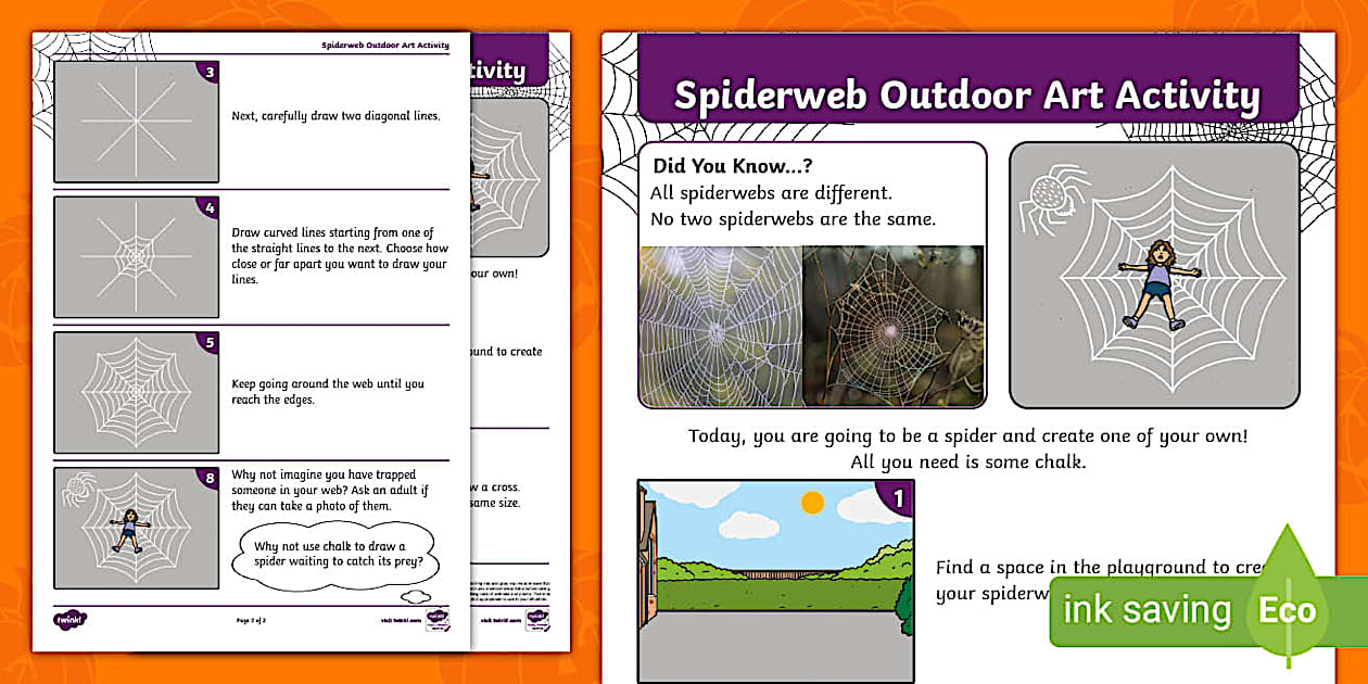 Spiderweb Outdoor Art Activity (teacher made) - Twinkl