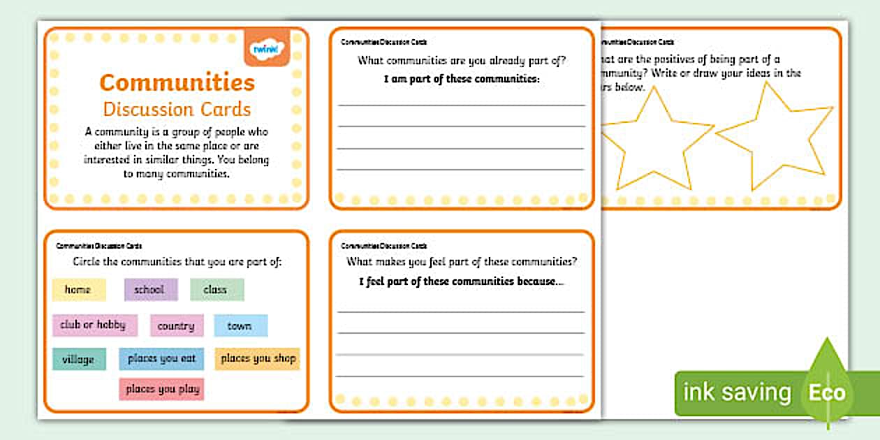 KS1 Communities Discussion Cards (teacher made) - Twinkl