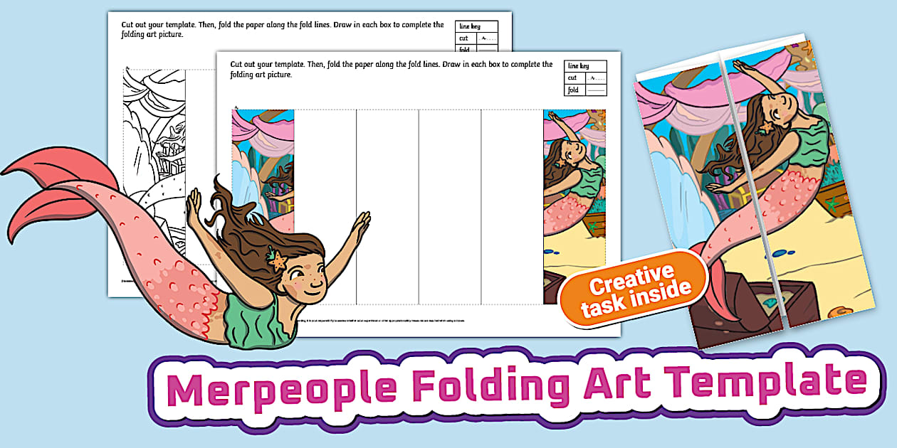 Merpeople Folding Art Template