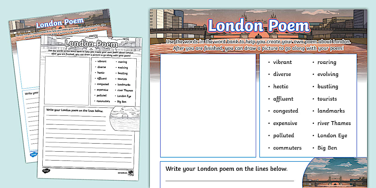 KS2 London Poem Writing Template (teacher made) - Twinkl