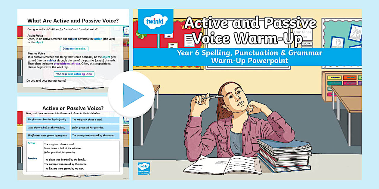 Active and Passive Voice KS2 - Warm-up PowerPoint - Twinkl