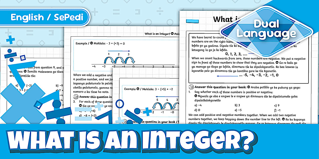 What is an Integer? Activity Sheet- Sepedi/English