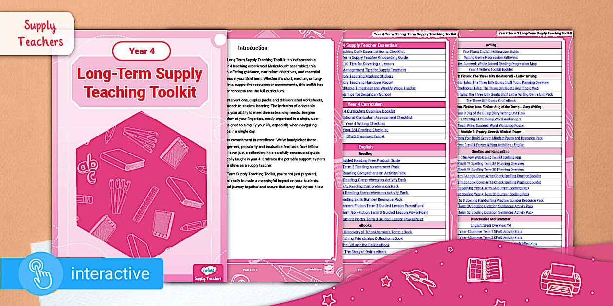 Year 4 Term 3 Long-Term Supply Teacher Toolkit - Twinkl