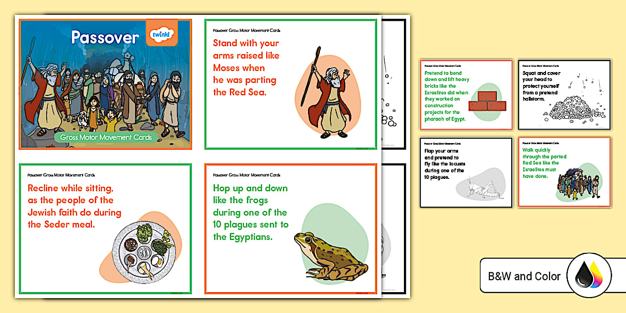 Passover Gross Motor Activity Cards | Judaism | Twinkl USA