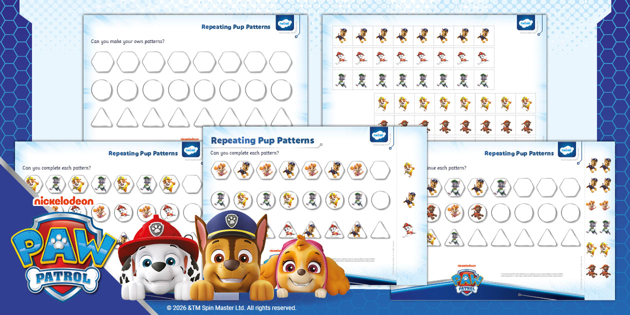 👉 PAW Patrol Repeating Pup Patterns