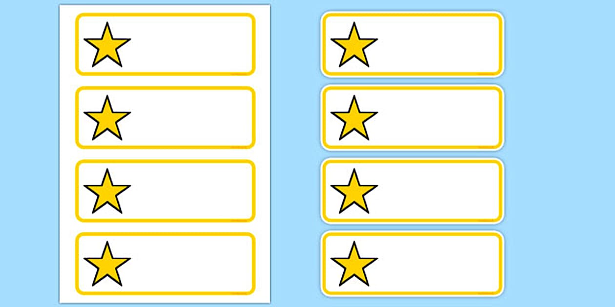 👉 Editable Yellow Stars Drawer, Peg, Name Labels - Twinkl