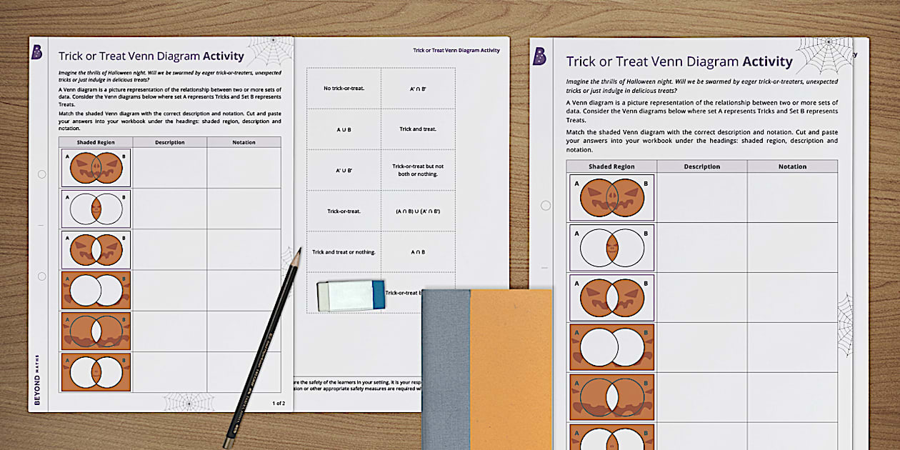 Trick or Treat Venn Diagram Activity (Teacher-Made) - Twinkl