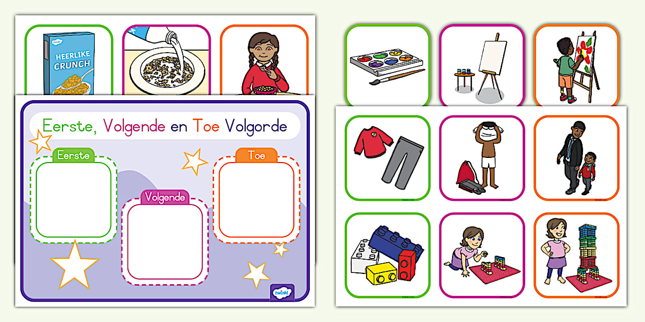 Eerste, Volgende en Toe Volgorde Aktiwiteit Mat