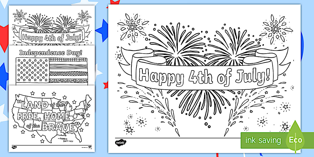 Independence Day Coloring Pages for PreK | Twinkl USA