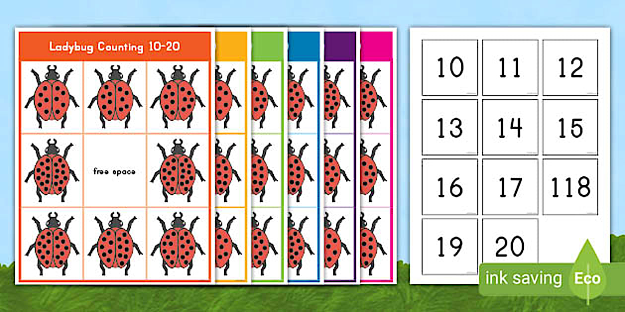 Ladybug Bingo 10-20 Activity Sheet | Math | Twinkl USA