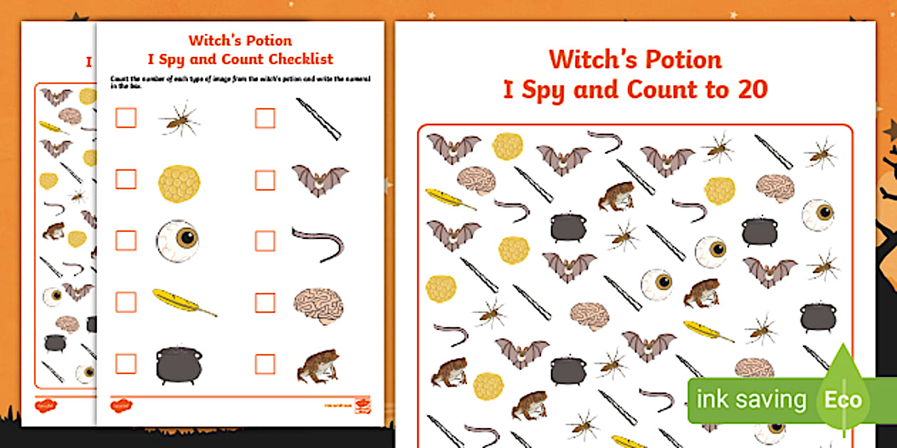 Witch's Potion I Spy and Count Activity to 20 (Teacher-Made)