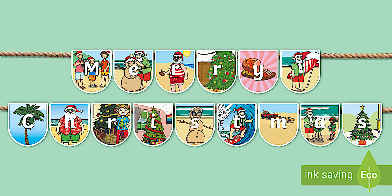 Merry Christmas Display Bunting (Teacher-Made) - Twinkl