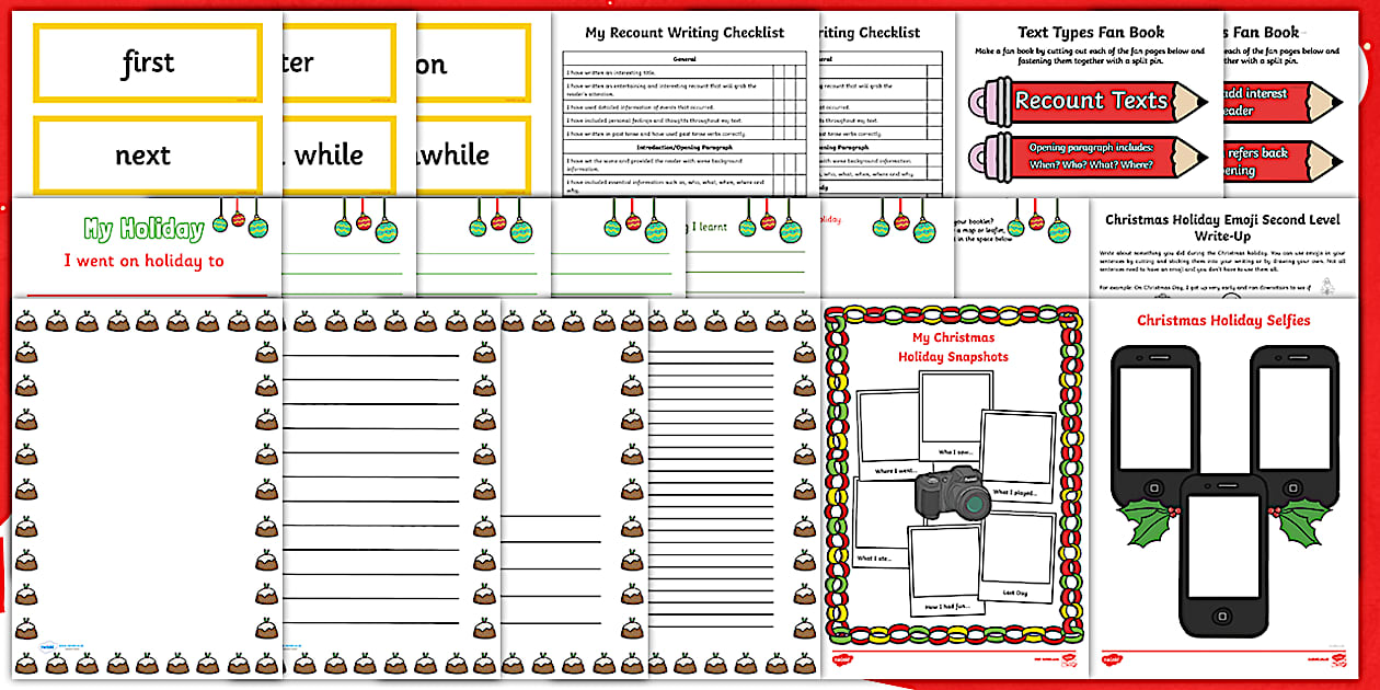 KS2 Christmas Holidays Write Up Resource Pack (teacher made)