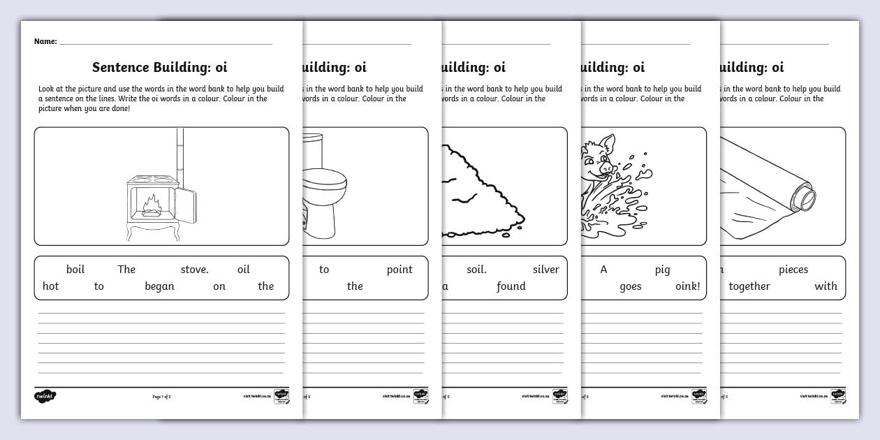 Phonics Sentence Building: oi (teacher made) - Twinkl