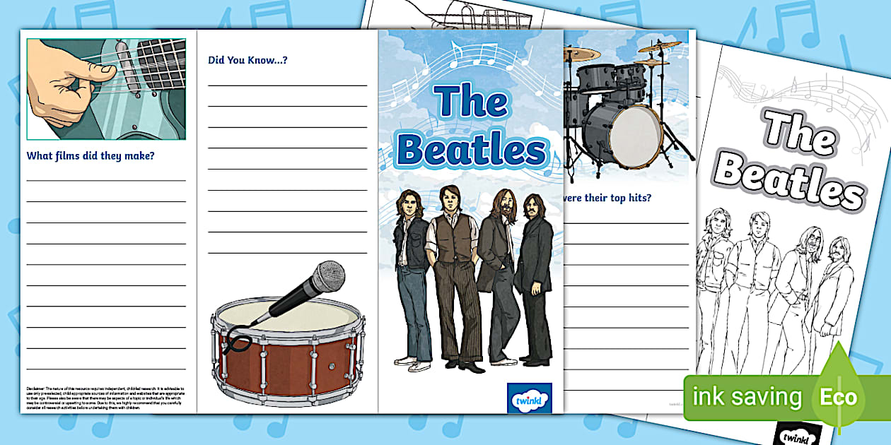 👉 The Beatles Leaflet Template (Hecho por educadores)