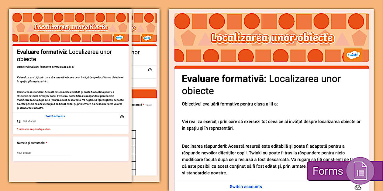 Clasa a III-a: Localizarea unor obiecte – Evaluare formativă