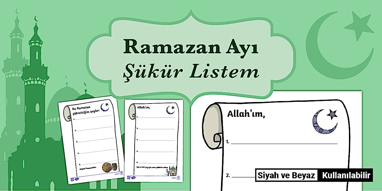 Ramazan Ayı Şükür Listem-Twinkl