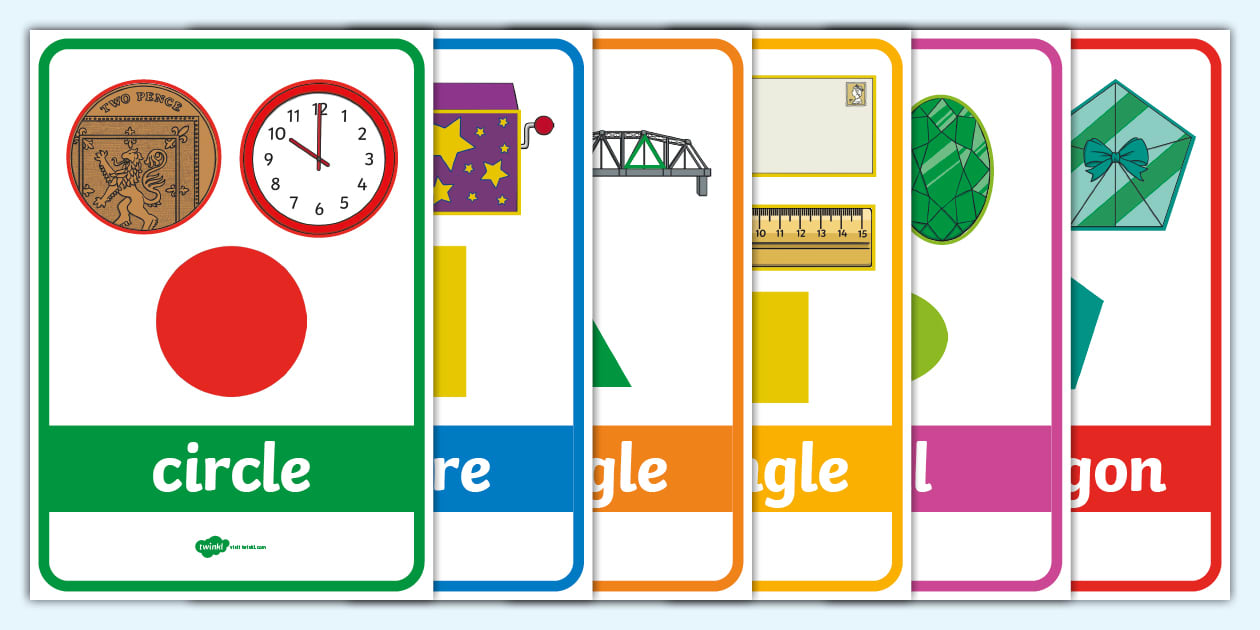 2D Shape Posters with Everyday Examples | KS1 Maths - Twinkl