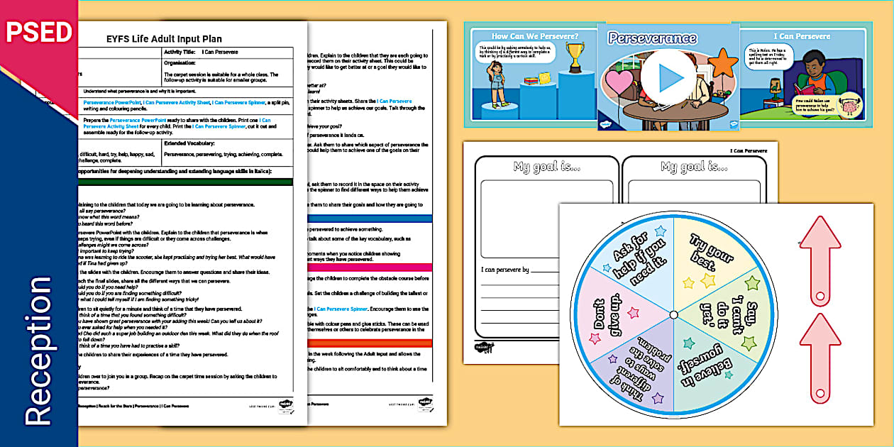 EYFS PSED I Can Persevere Adult Input Plan and Resource Pack