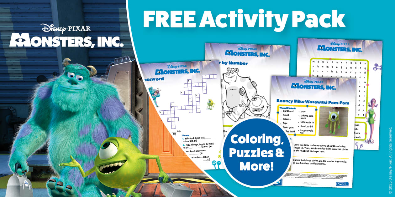 Monsters, Inc.: FREE Activity Pack for Kids