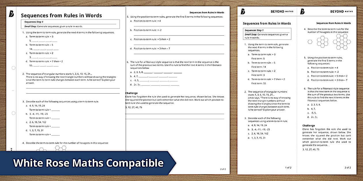 👉 Sequences from Rules in Words (teacher made) - Twinkl