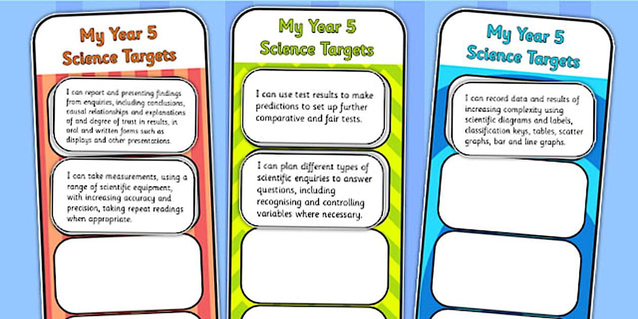 2014 National Curriculum Year 5 Science Assessment Bookmarks and Cut Outs