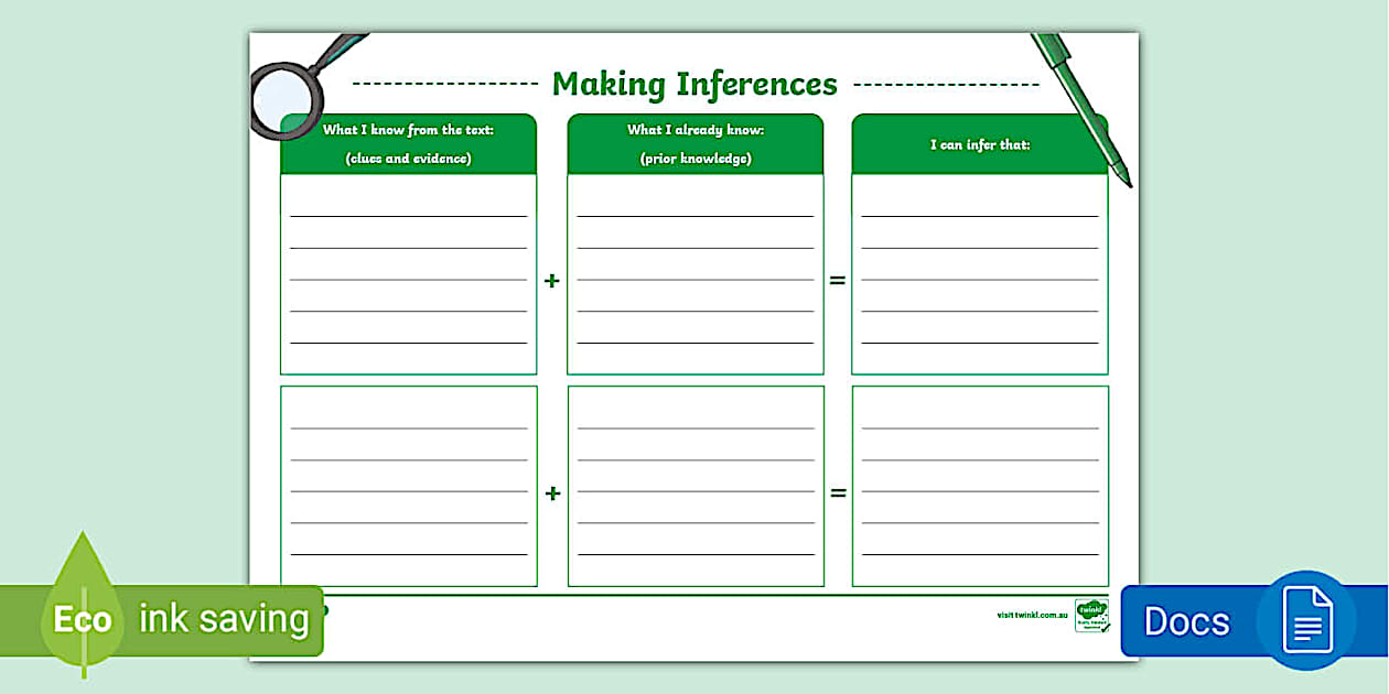 Making Inferences with Visual Support Activity Sheet