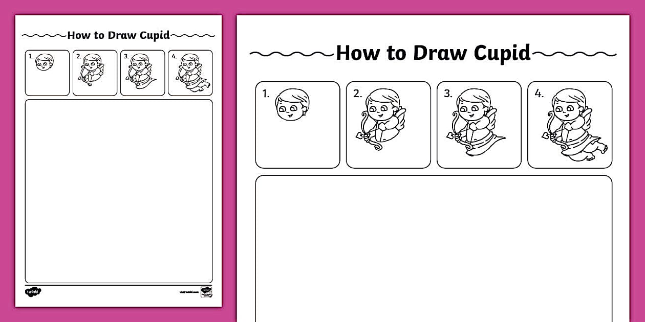 How to Draw Cupid Activity (teacher made) - Twinkl