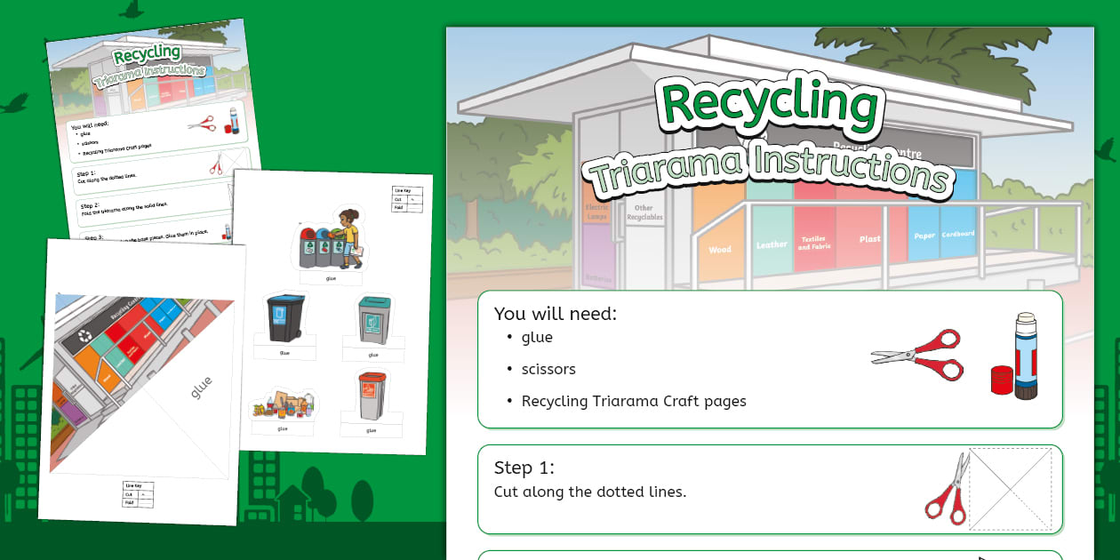 Recycling Triarama Craft (teacher made) - Twinkl