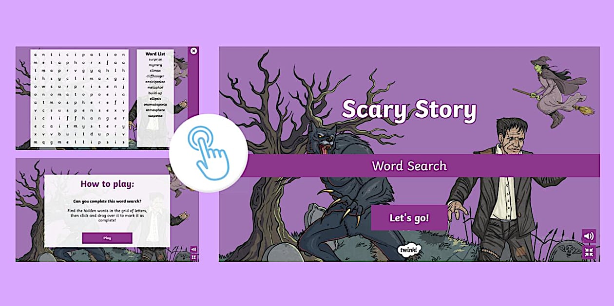 Scary Story Words Word Search (teacher made) - Twinkl