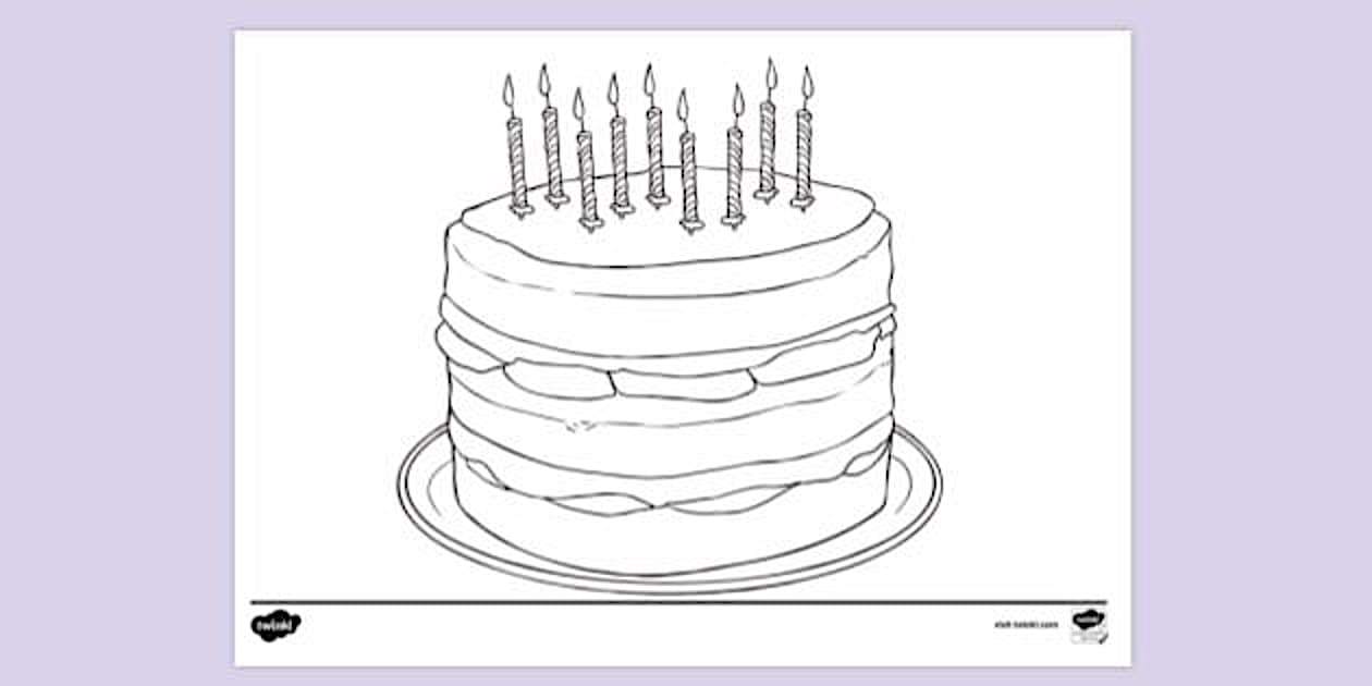 Cake Colouring Page | Colouring Sheets - Twinkl