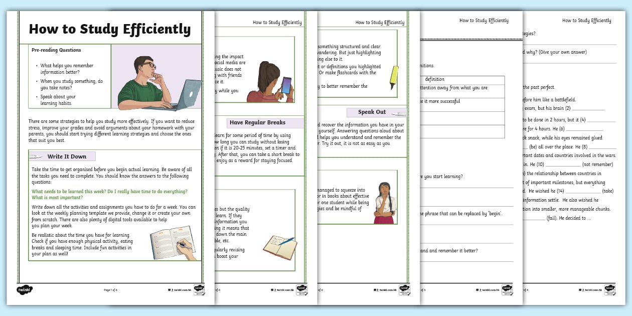 How to Study Efficiently (Reading Comprehension and Tenses)