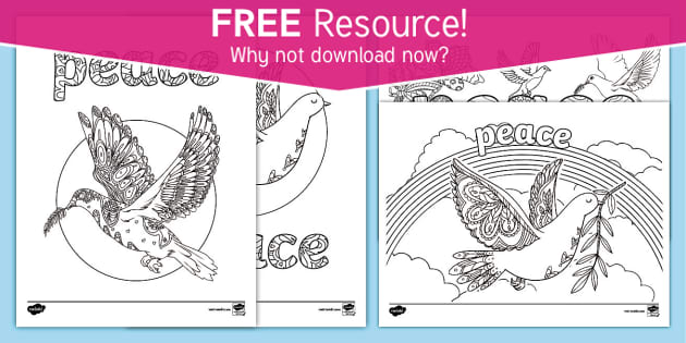FREE Dove of Peace Mindfulness Coloring Sheets | Twinkl USA