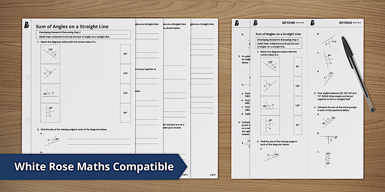👉 Sum of Angles on a Straight Line (teacher made)