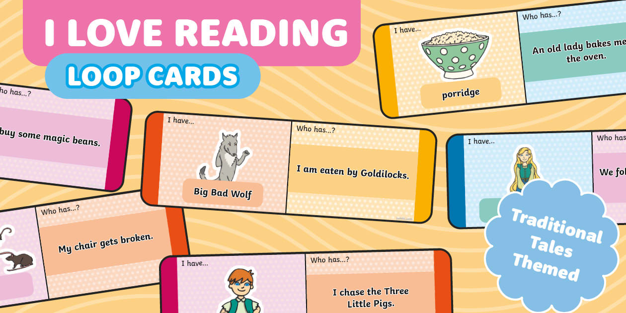 I Love Reading Loop Cards - KS1 - Twinkl