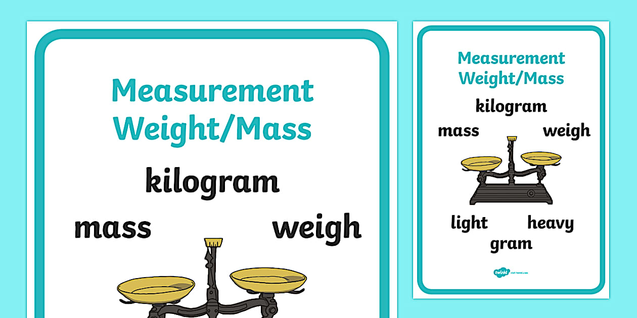 Editable Key Stage 1 Measurement Weight and Mass Poster