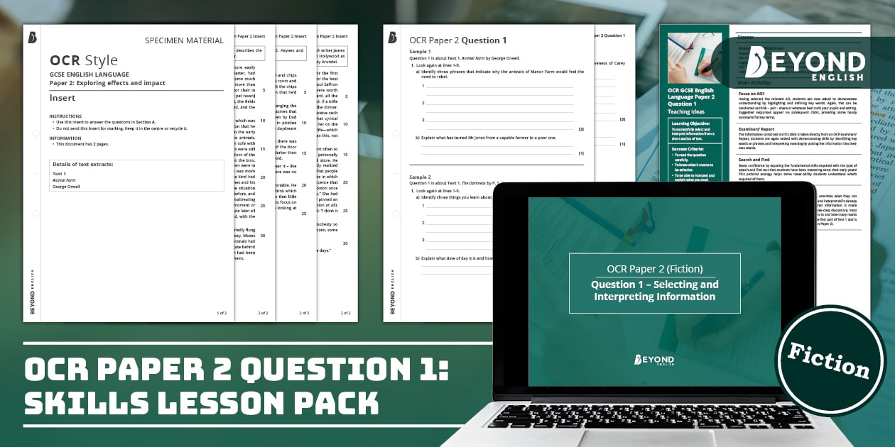 OCR Paper 2 - Question 1 Lesson Pack