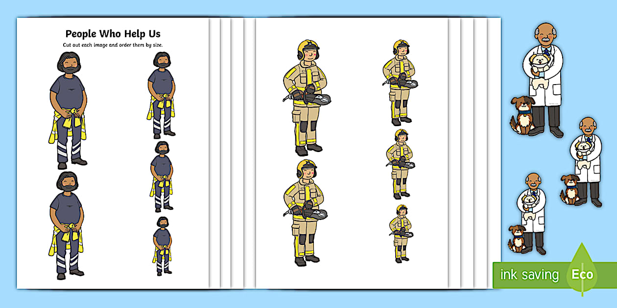 People Who Help Us Size Ordering (teacher made) - Twinkl