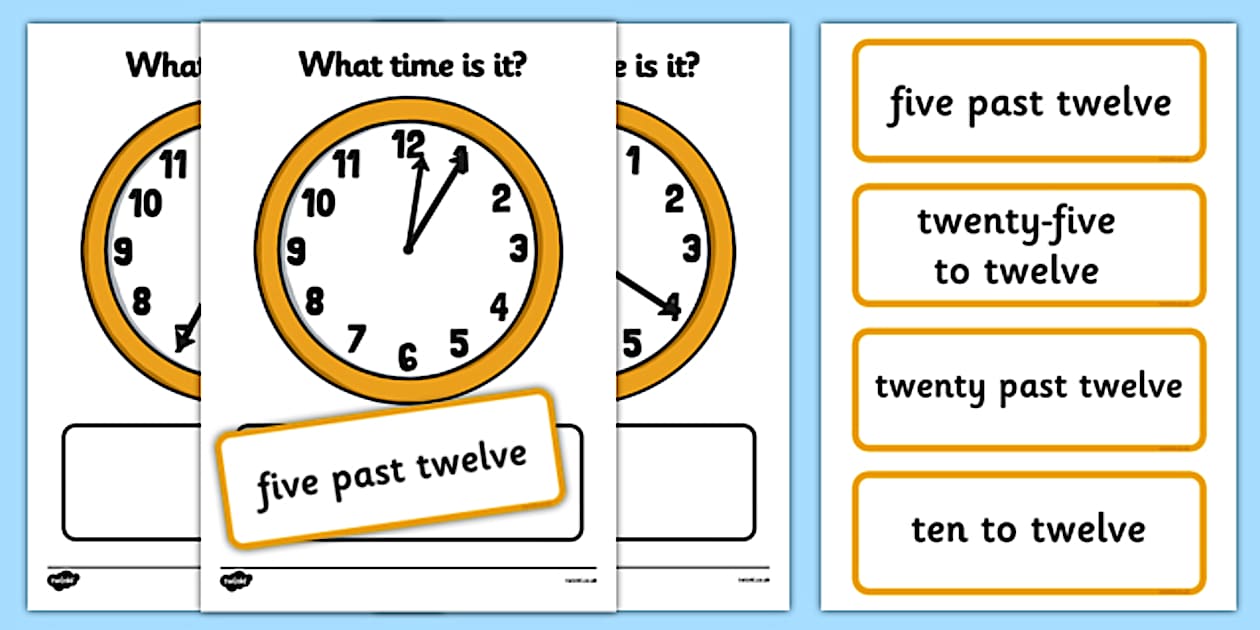 Clock Matching Activity 5 Minutes (teacher made) - Twinkl