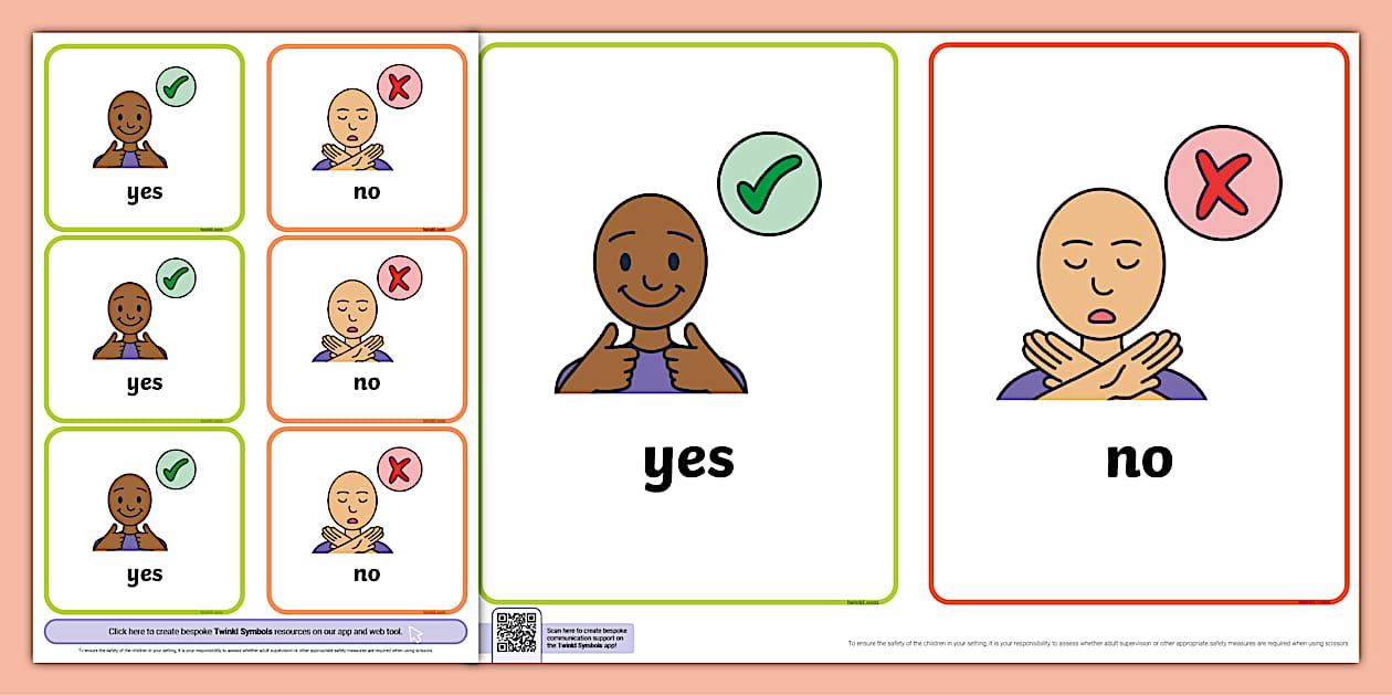 Twinkl Symbols: Yes and No Cards (Teacher-Made) - Twinkl