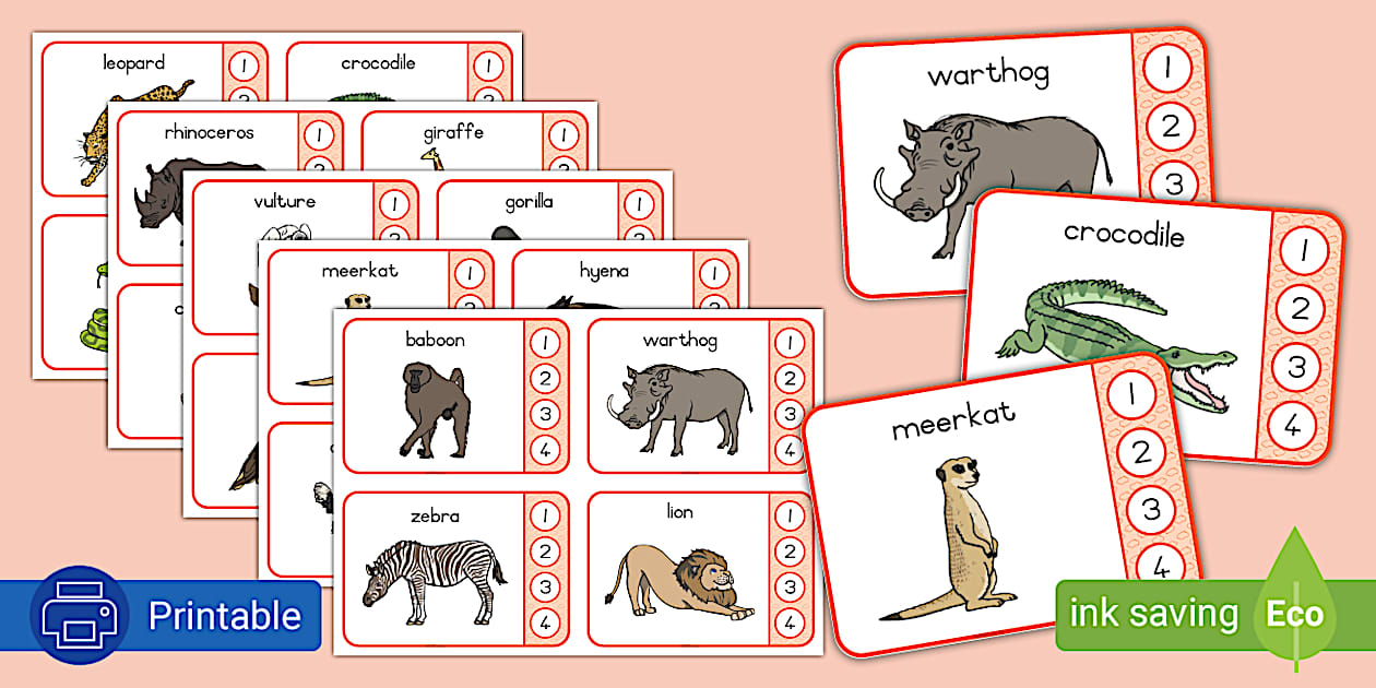 Grade 1 Phonics Term 1: Syllables for Africa (Clip Cards)