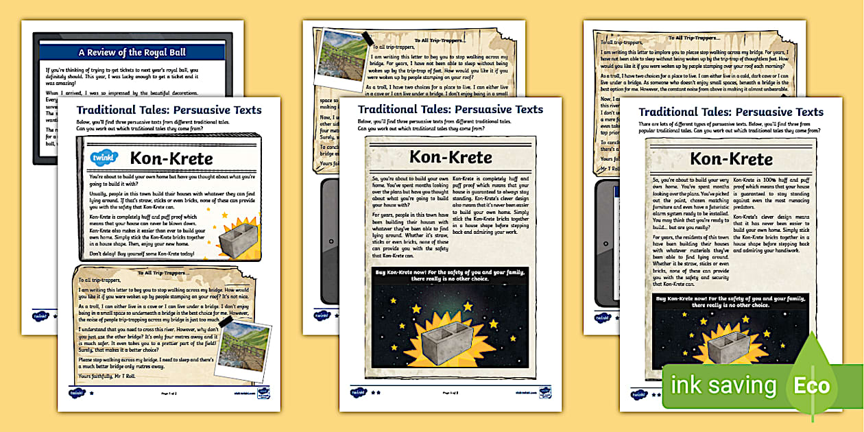 LKS2 Traditional Tales: Persuasive Texts Differentiated Reading ...