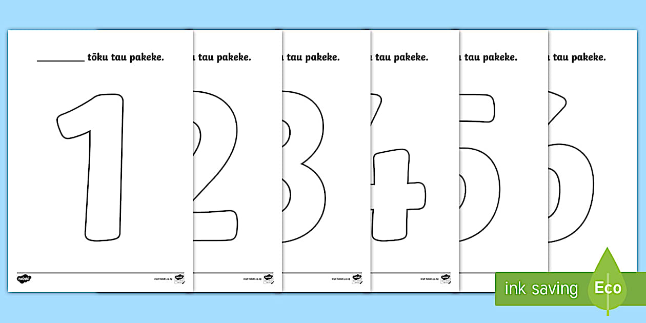 Age 1 to 10 Big Number Colouring Pages - Twinkl