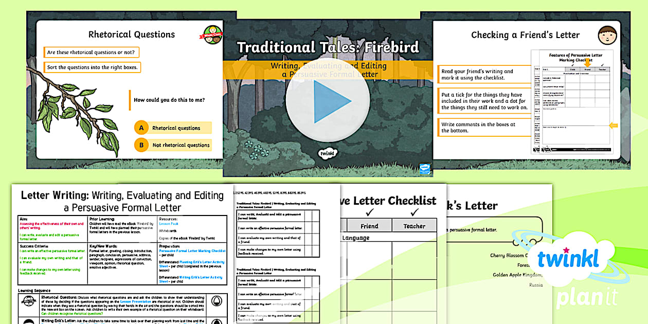 Traditional Tales: Firebird: Letter Writing 3 Y5 Lesson Pack
