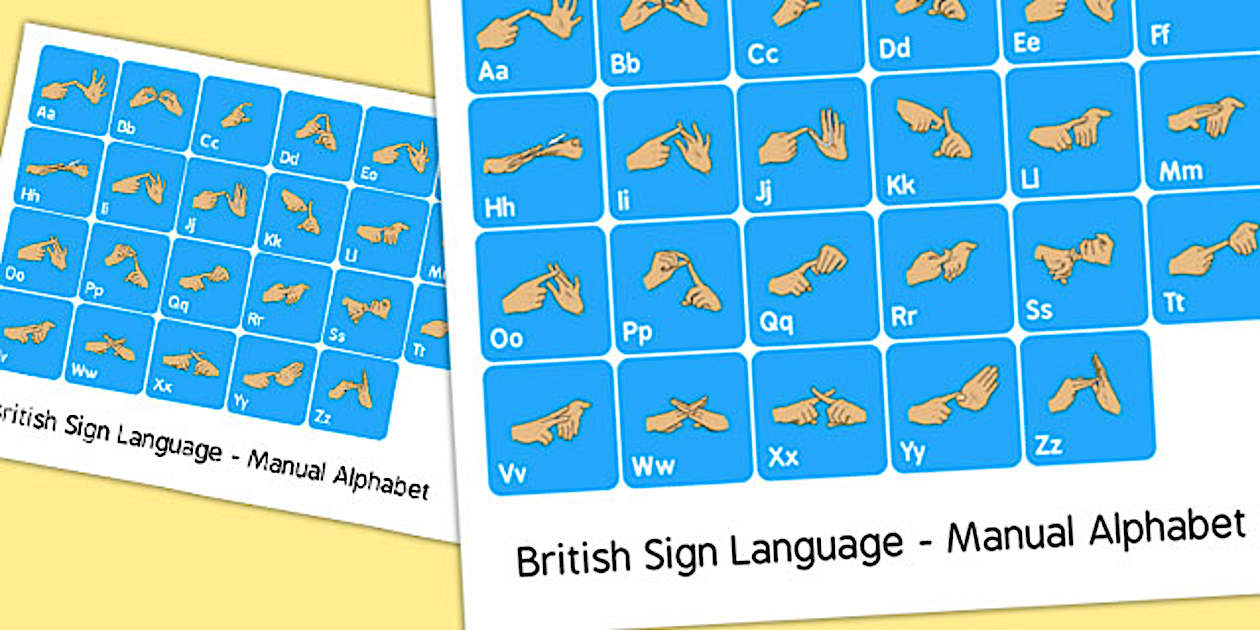 British Sign Language Manual Alphabet Poster - sign language