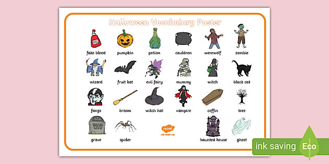 Halloween Words Display Poster | Primary Resources | Twinkl