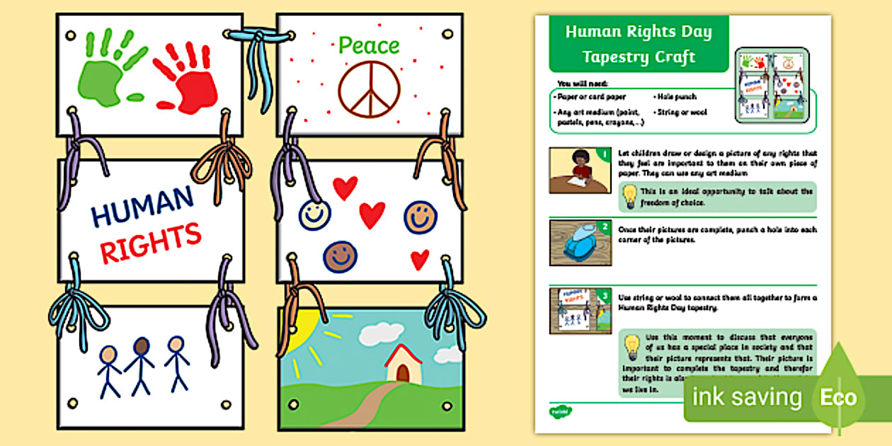 Human Rights Day Activities For Kids | Tapestry Craft