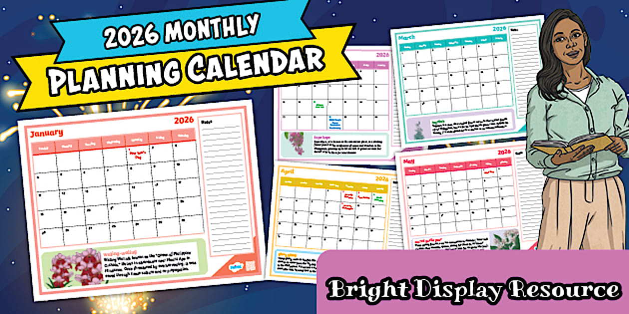 2026 Monthly Planning Calendar | Twinkl PH