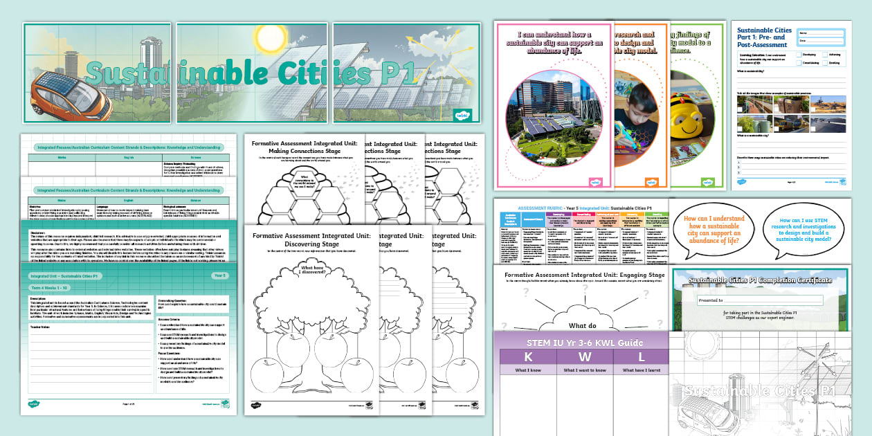 STEM IU Yr 5 Sustainable Cities P1 Display Pack - Twinkl